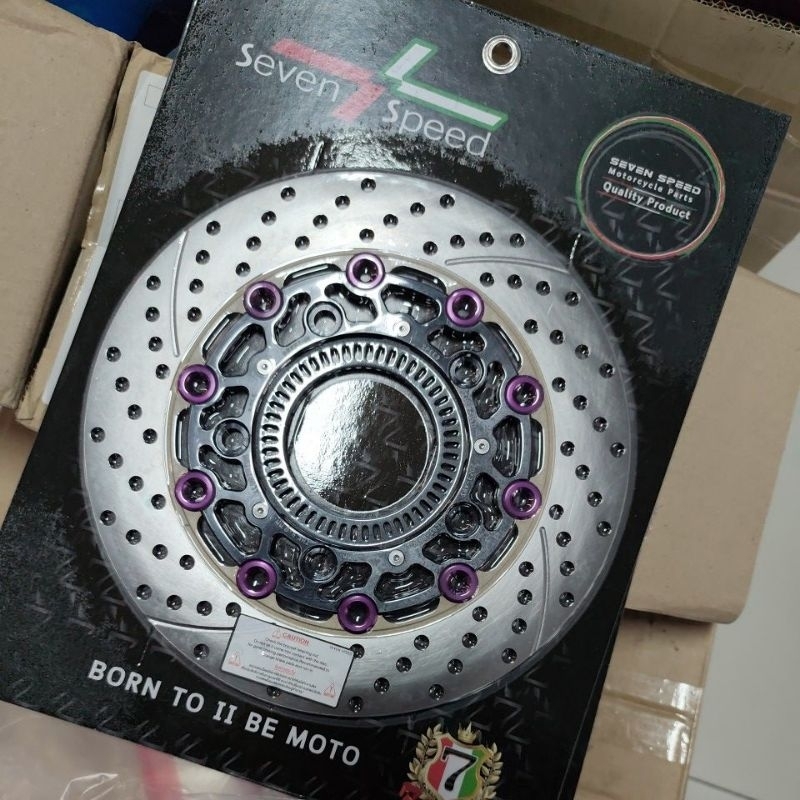 จานดิสหน้า PCX 160 2023 ขนาด 267 min 7 speed สีดำหมุดม่วง | Shopee Thailand