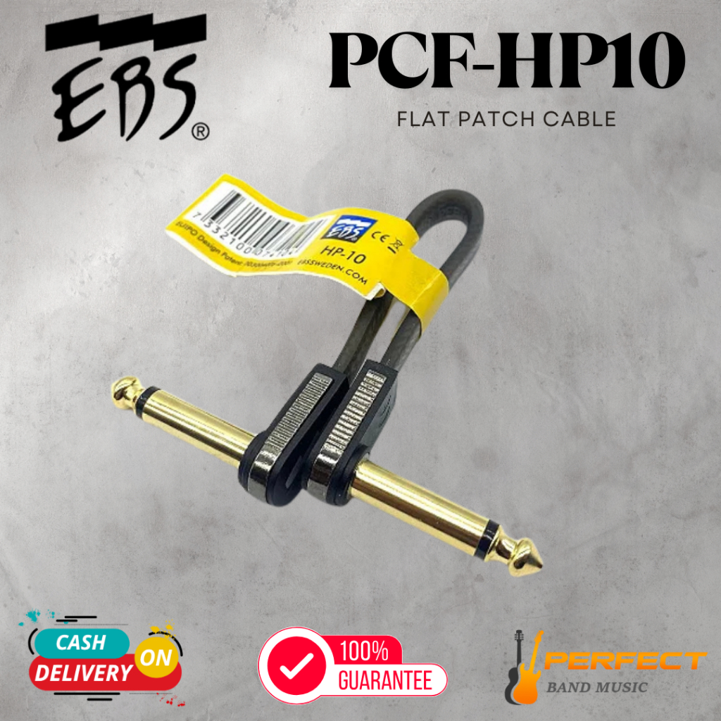 สายพ่วงเอฟเฟค EBS PCF-HP10 High Performance Flat Patch Cable 10 cm. ของแท้ 100% | Shopee Thailand