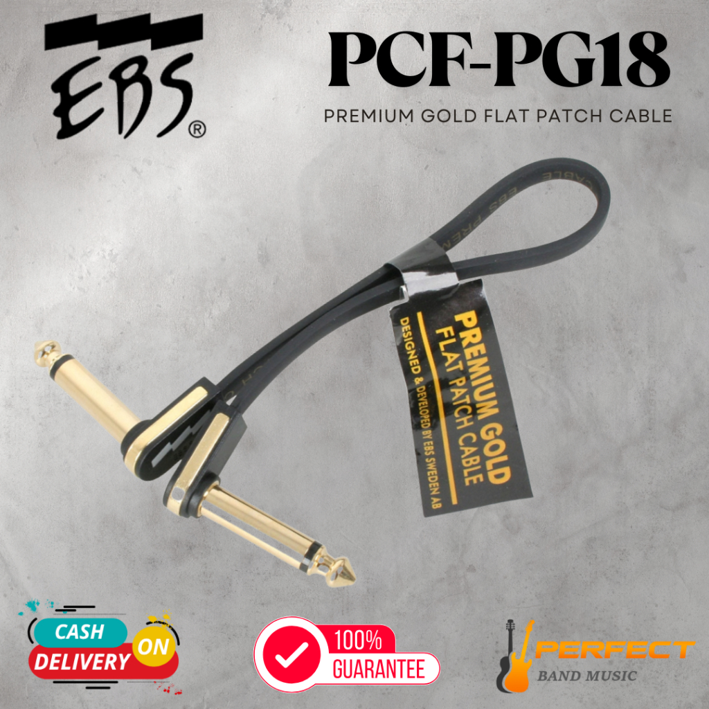 สายพ่วงเอฟเฟค EBS PCF-PG18 Premium Gold Flat Patch Cable 18 cm. ของแท้ 100% | Shopee Thailand