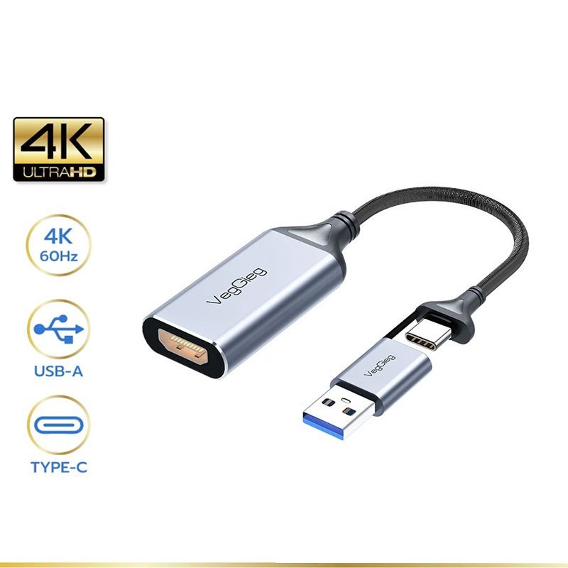 การ์ดจับภาพวิดีโอ Video Capture Card, Type-C / USB3.0, 4K@30Hz,การบันทึ ...