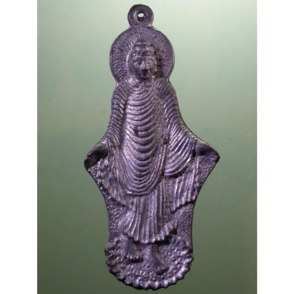 Antig Sun 3372 เหรียญหล่อโบราณ พระพุทธเจ้ามหาศาสดาโลก เนื้อชิน ปางเปิดโลก วัดพระธาตุแสงแก้วมงคล ...