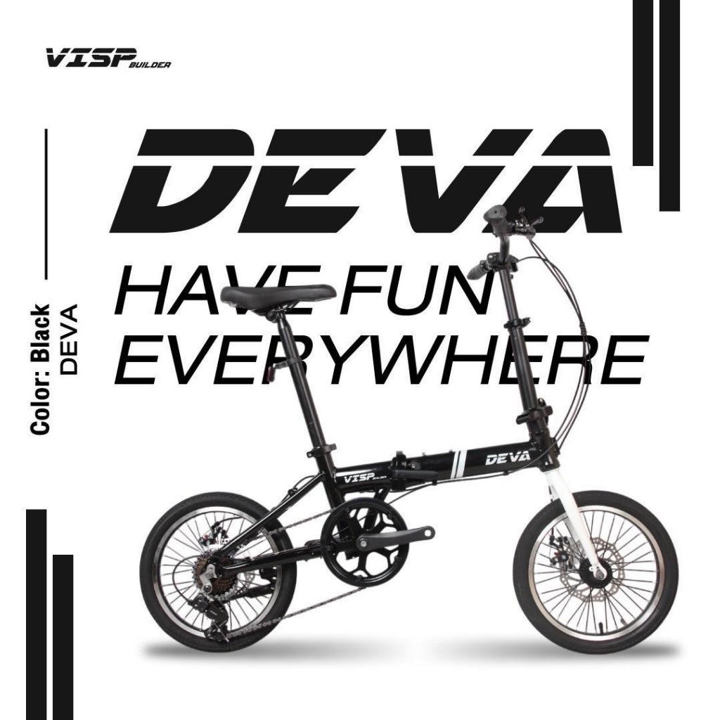 จักรยานพับได้ VISP DEVA เฟรมอลูมิเนียม เกียร์ 7 สปีด ล้อ 16 นิ้ว | Shopee Thailand
