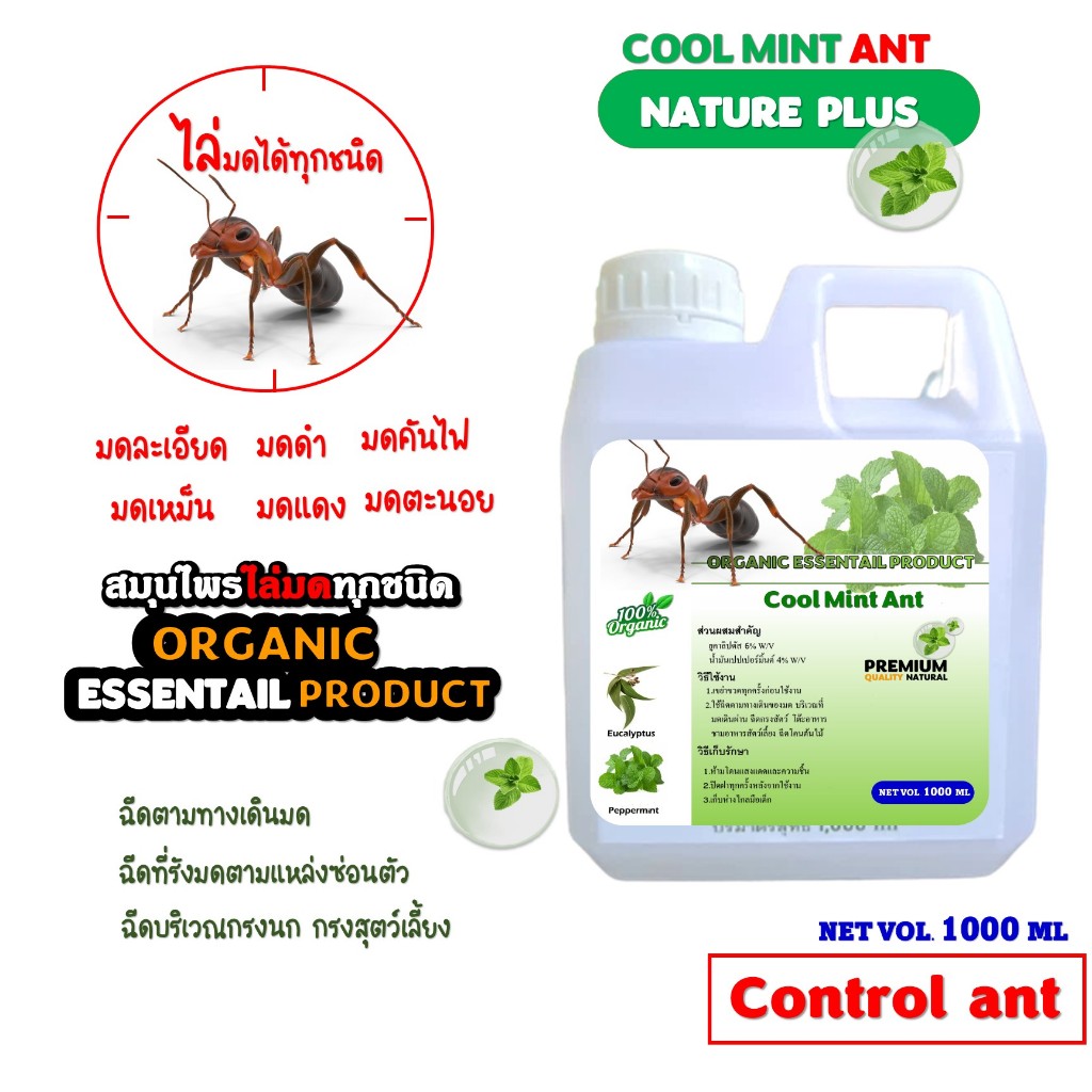 COOL MINT ANT สมุนไพรออแกนิค จากน้ำมันหอมระเหยธรรมชาติไล่มดทุกชนิด ...