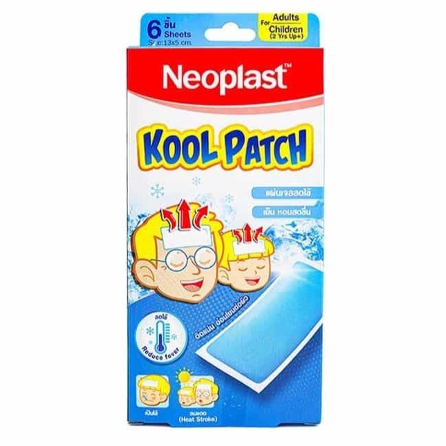 6แผ่น/กล่อง แผ่นแปะ ลดไข้ NEOPLAST Kool Patch ผู้ใหญ่ เด็ก NEOPLAST ...