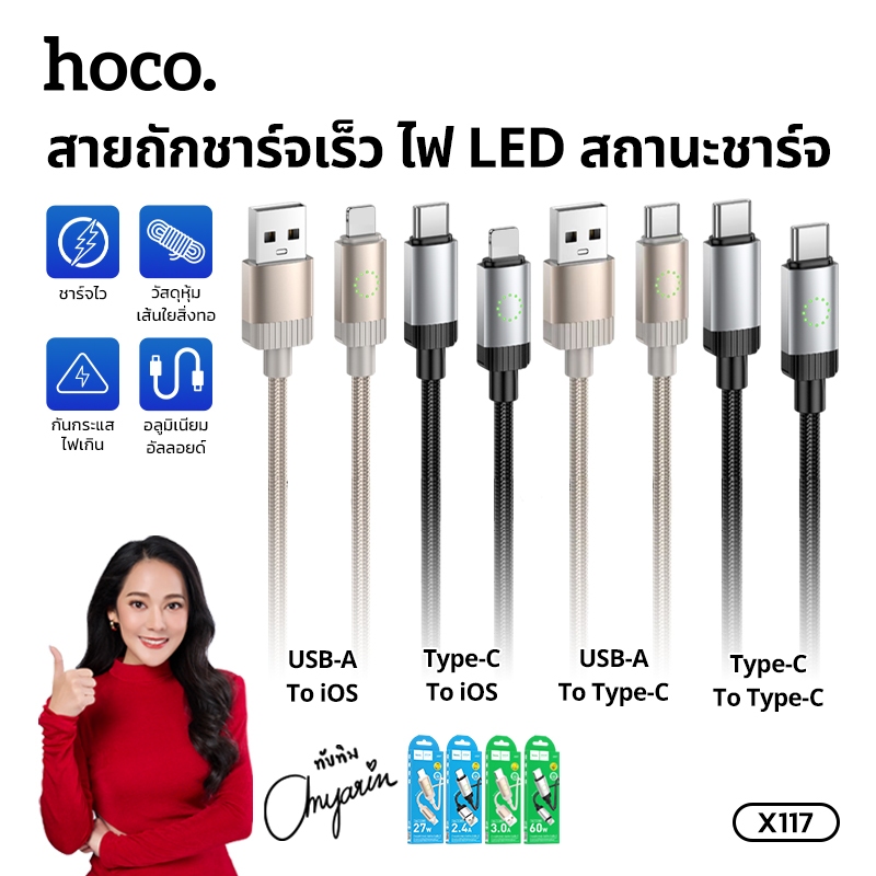 สายถักยาว1ม. USB-A to MC/TC/iOS TC to TC/iOS แข็งแรง ทนทาน ป้องกันการ ...