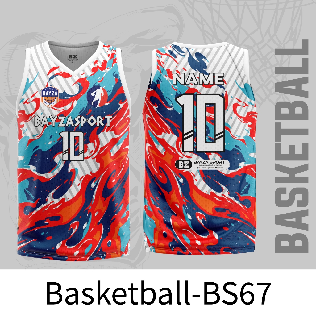 BAYZA เสื้อบาส เสื้อบาสเก็ตบอล เปลี่ยนชื่อ+เปลี่ยนเบอร์ฟรี BS67 | Shopee Thailand