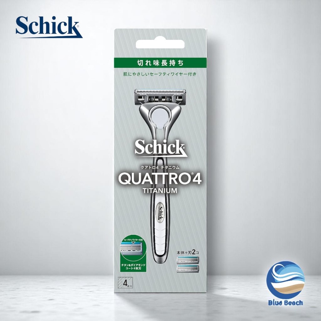 Schick Quattro 4 Titanium/ใบมีด 4 ชั้นจากเยอรมัน/ปลอดภัยผิวแพ้ง่าย ...
