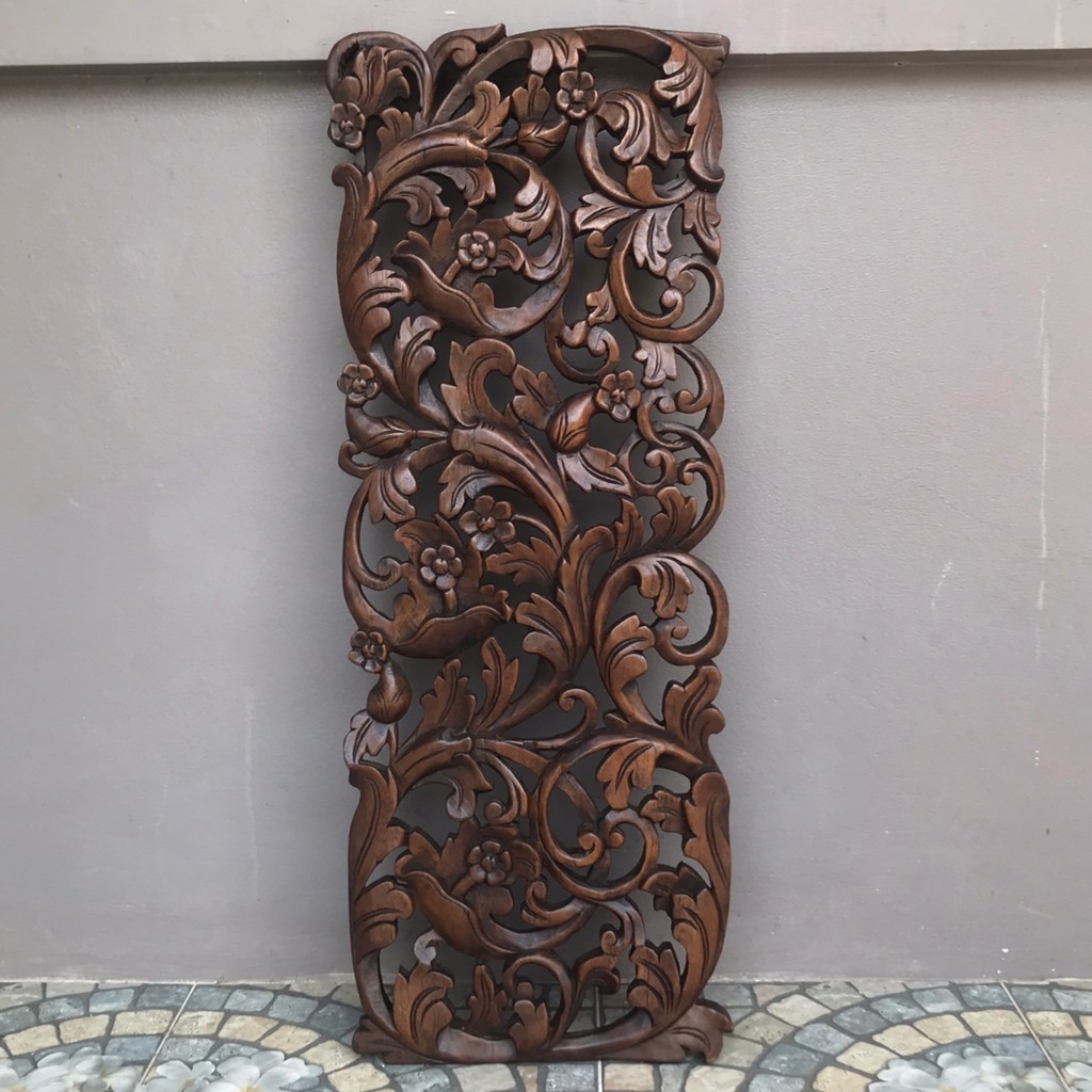 งานไม้สัก แกะสลักติดผนัง ลายดอก ขนาด 35x90 cm. ไม้แขวนผนัง ของตกแต่งผนัง เฟอร์นิเจอร์ | Shopee ...