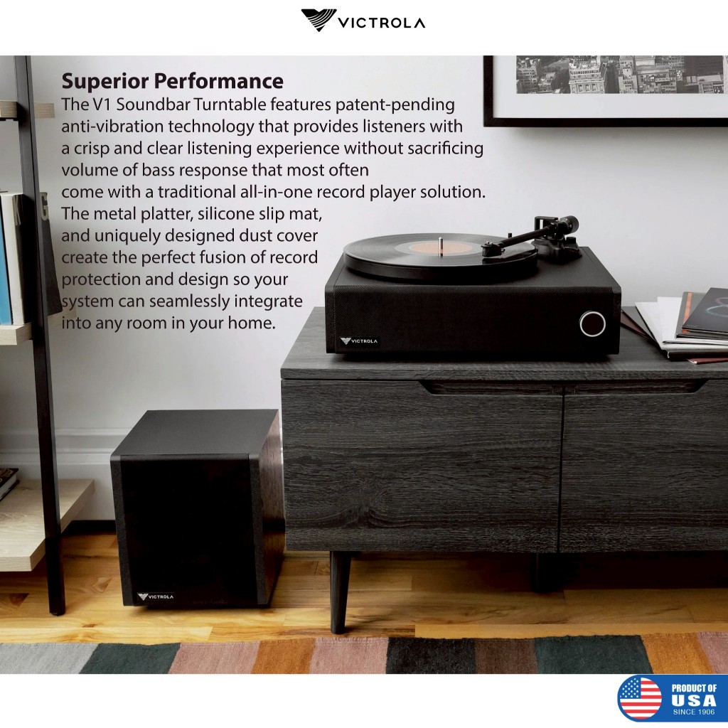 เครื่องเล่นแผ่นเสียง Victrola V1 Music Soundbar System + S1 Subwoofer ...