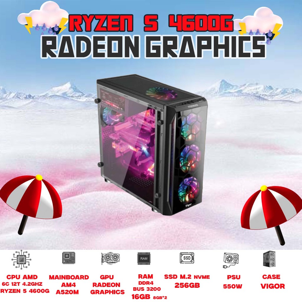 BONMECOM2 คอมประกอบ / CPU Ryzen 5 4600G / Radeon Graphics / Case เลือก ...