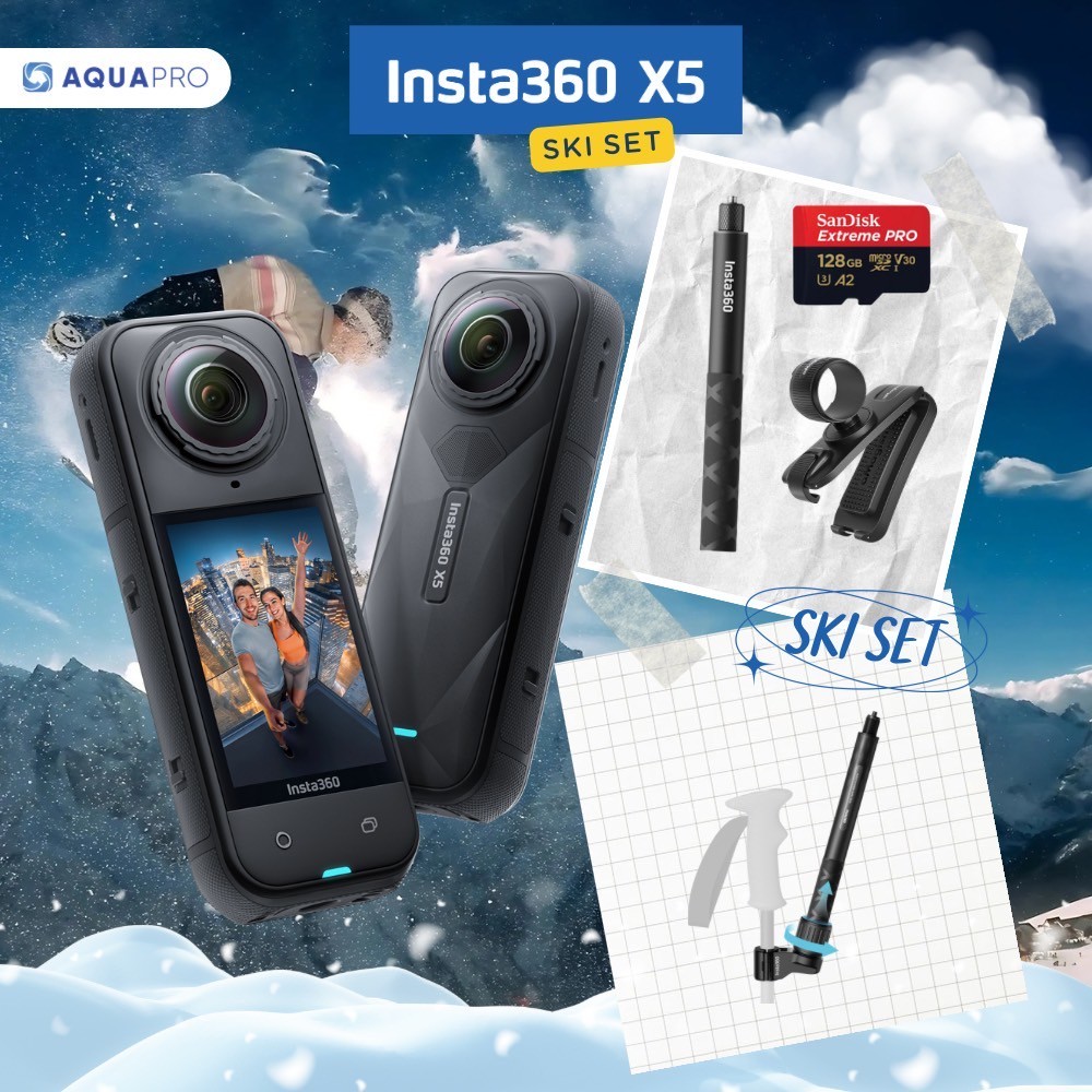 Insta360 X5 Ski Set ประกันศูนย์ไทย Insta360 X5 Action Camera 8K 360 Action Cam | Shopee Thailand