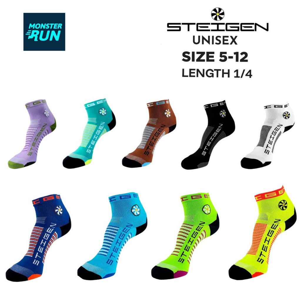 ถุงเท้าวิ่ง STEIGEN QUATER LENGTH SOCKS 1/4 ONE SIZE FIT ALL | Shopee ...