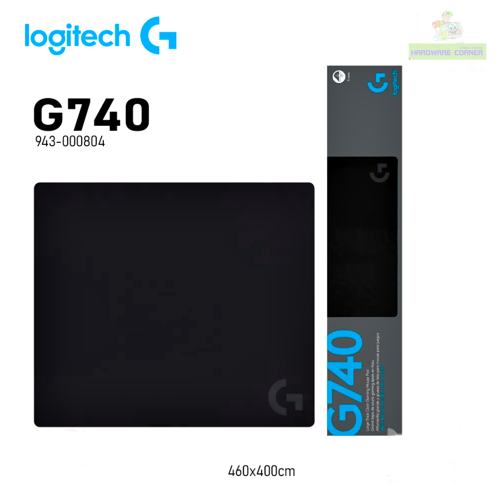 Logitech G740 Large Thick Cloth Gaming Mouse Pad แผ่นรองเม้าเกมมิ่ง ขนาด (460x400x5mm) เหมาะ ...