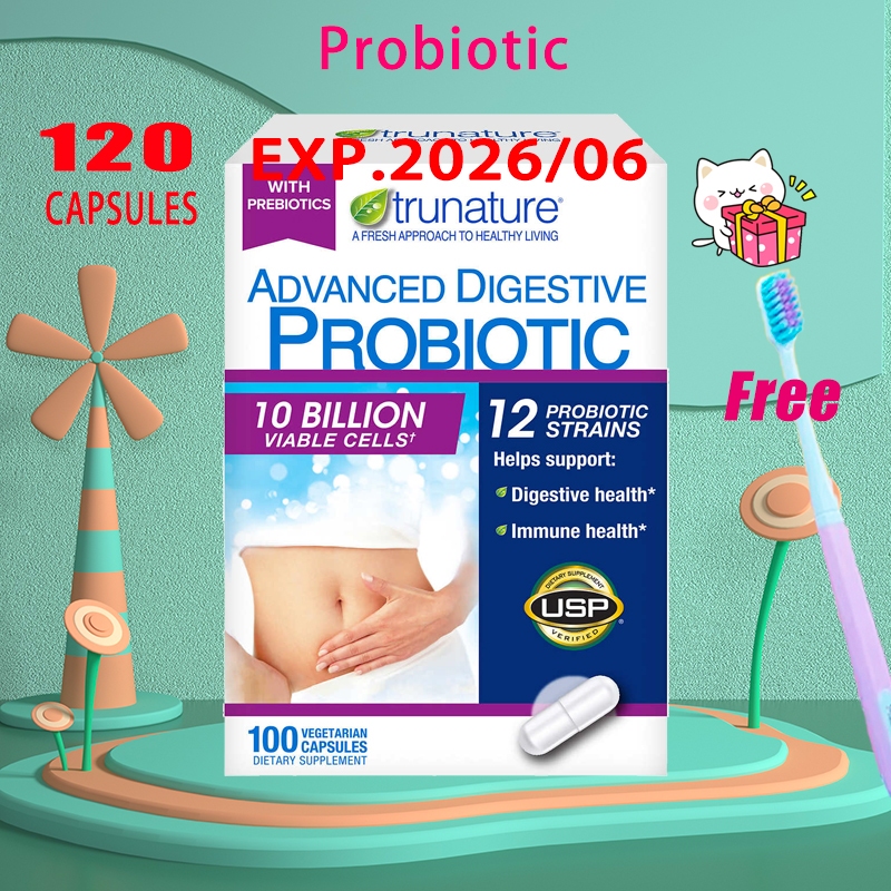 Trunature Advanced Digestive Probiotic 100 Capsules โปรไบโอติกย่อยอาหาร ...