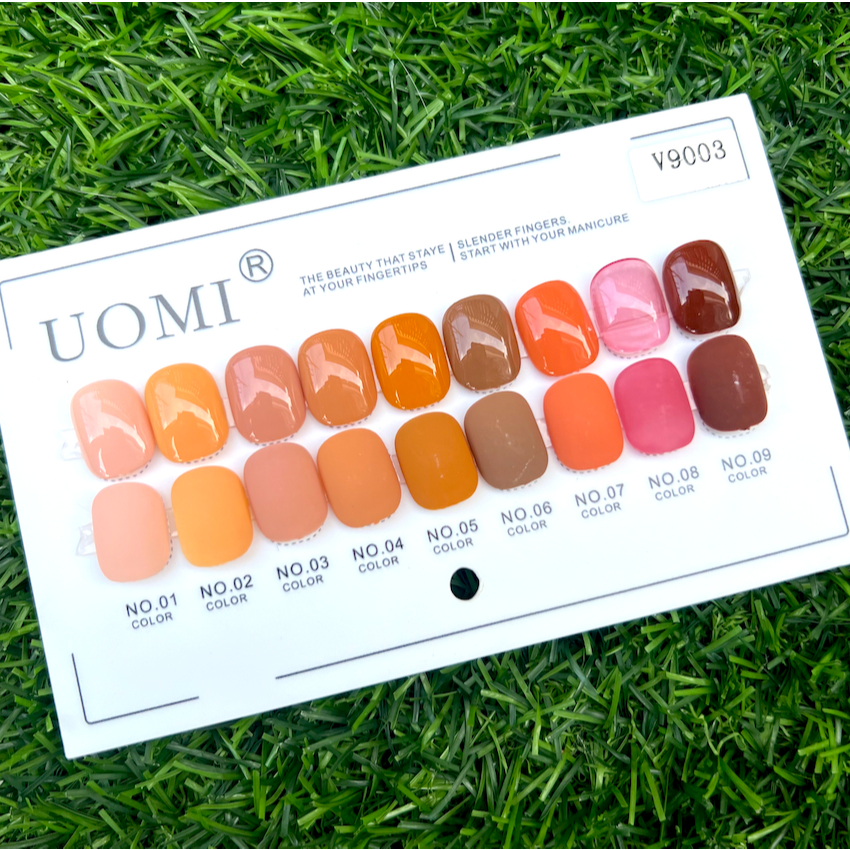 สีเจลโทนนู้ด น้ำตาล UOMI ยกเซต 9 สี แถมชาร์ตสีทาสำเร็จ รุ่น9003 ...