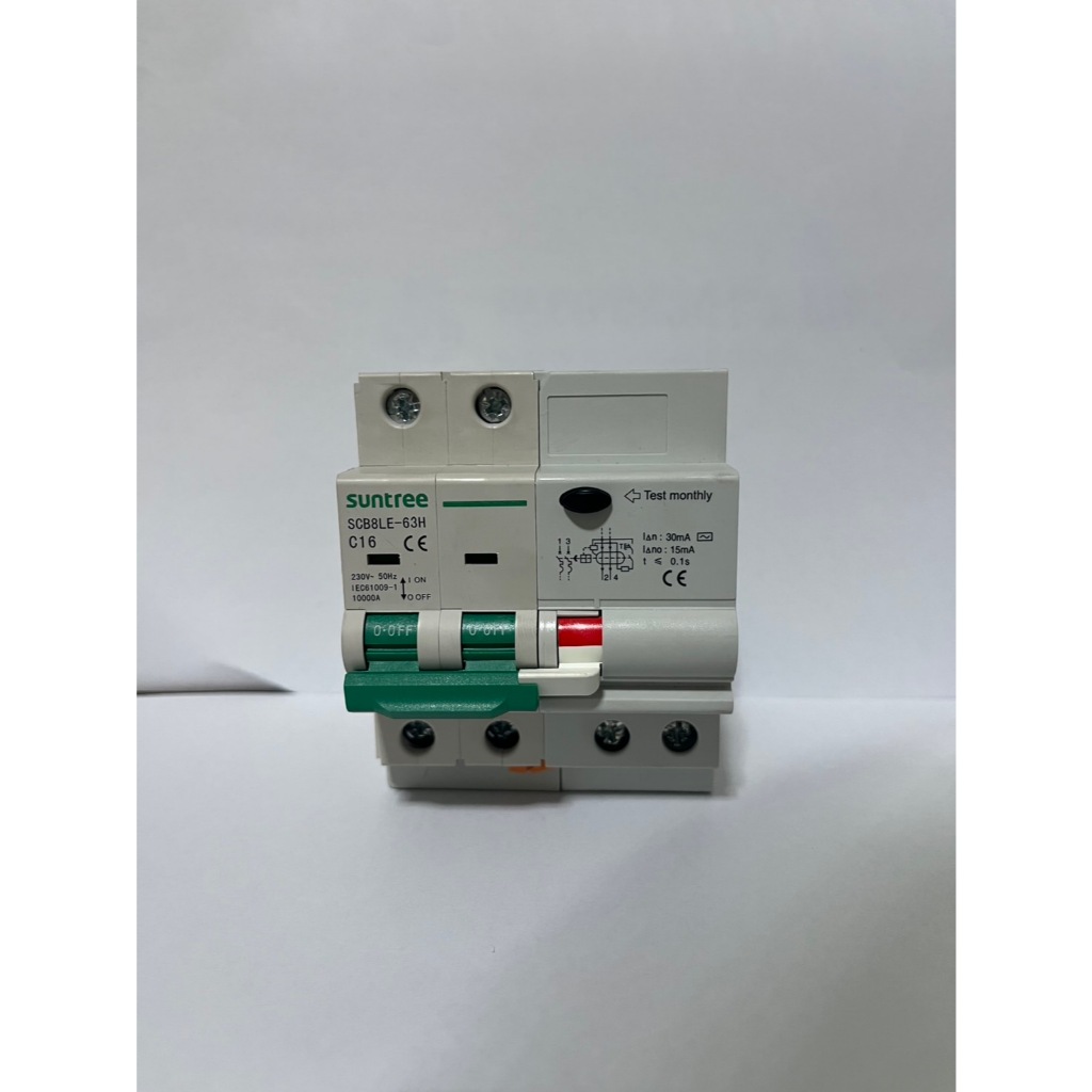 Breaker RCBO 2P 10A 16A 20A 32A 40A 50A 63A SUNTREE( อุปกรณ์ป้องกันไฟดูด) | Shopee Thailand