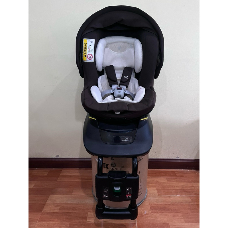 คาร์ซีท ยี่ห้อ Ailebebe รุ่น Kurutto NT2 Premium ซัพพอร์ตครบชุด สีน้ำตาลเข้มสวย | Shopee Thailand