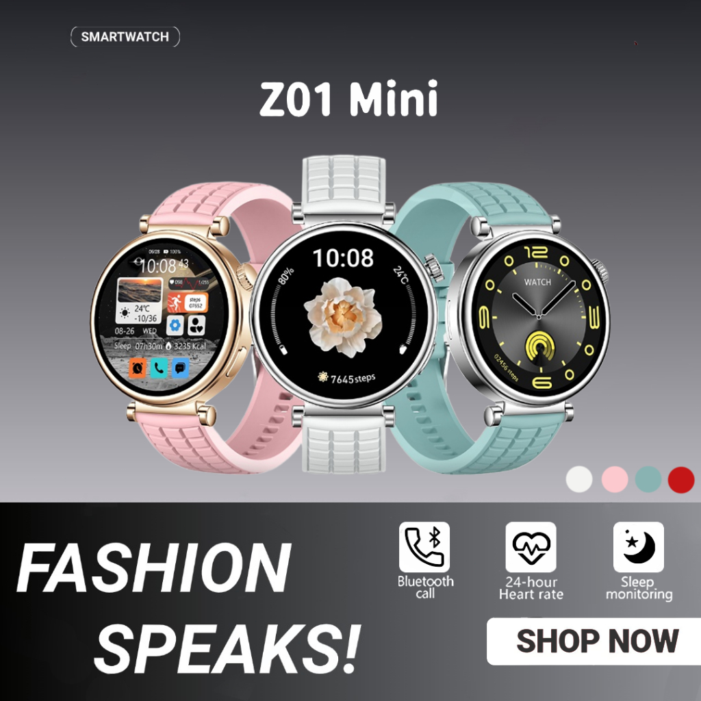 Z01 Mini นาฬิกาสมาร์ทสตรี นาฬิกาอัจฉริยะ smart watch วัดอัตราการเต้น ...