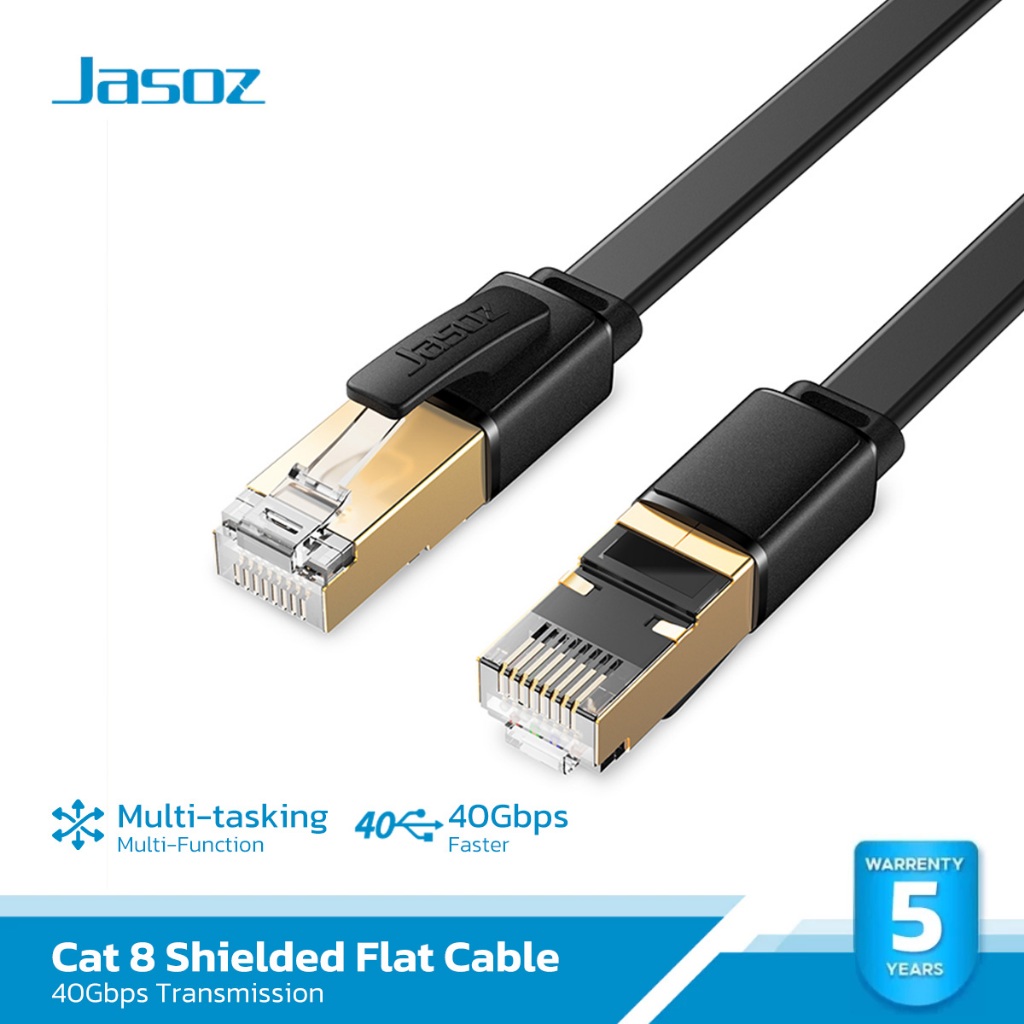 Jasoz สายLAN Cat 8 Shielded Flat Cable 40Gbps รุ่น E127 ความยาว 1เมตร ...