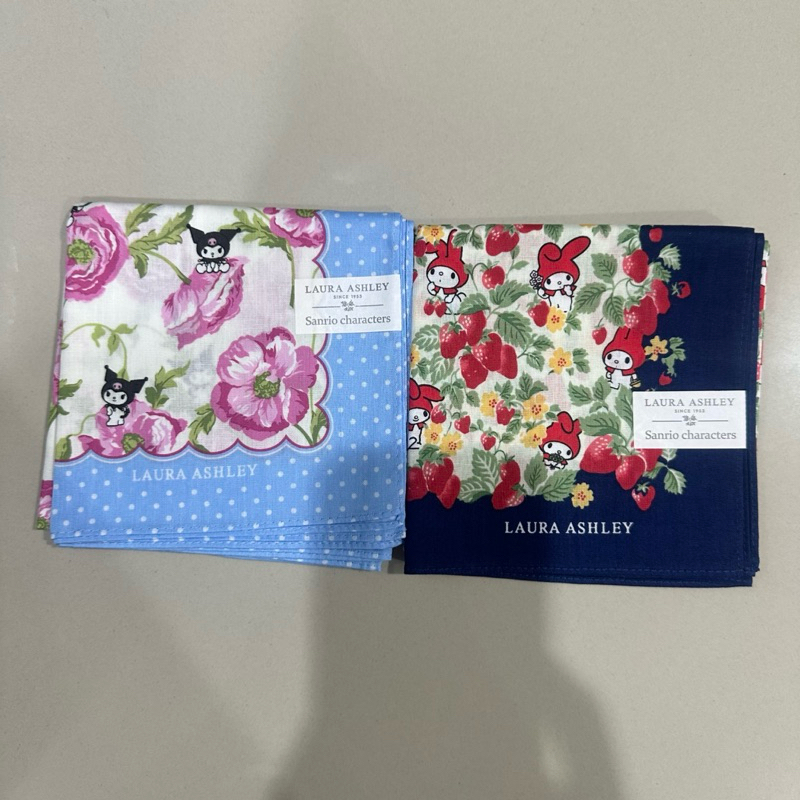 พร้อมส่ง ผ้าเช็ดหน้า ผ้าผูกผม Laura Ashley * Sanrio characters ของแท้ ...