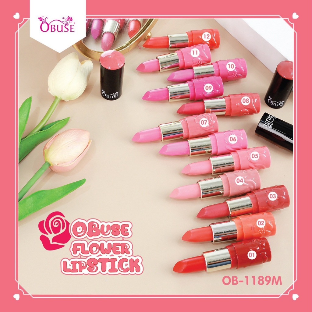 OB-1189M โอบิวซ์ ฟาวเวอร์ ลิปสติก Obuse Flower Lipstick | Shopee Thailand