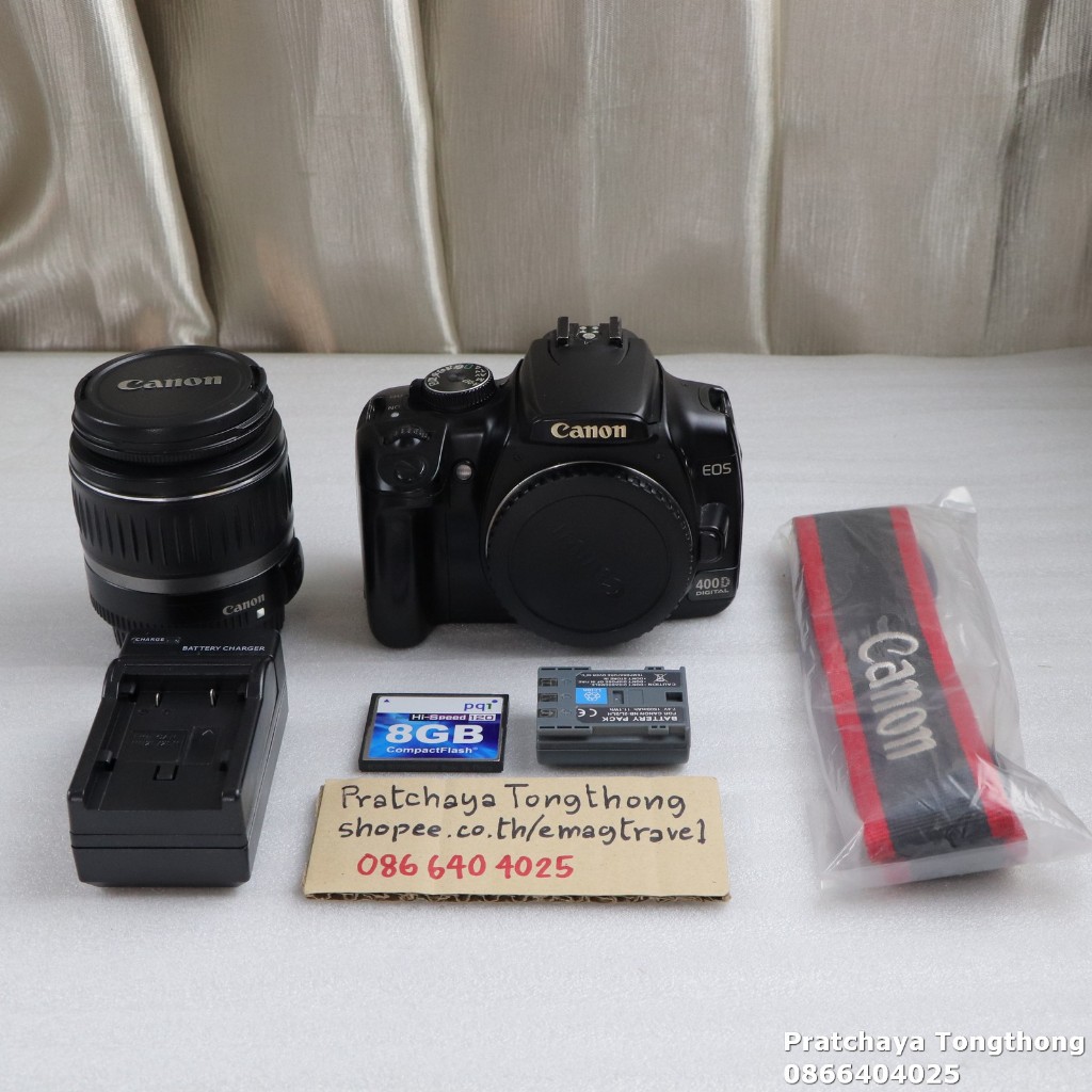 กล้อง Canon 400D + เลนส์ 18-55 สภาพสวย แถม CF Card พร้อมใช้งาน | Shopee ...