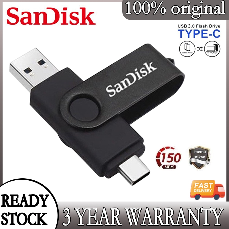 Sandisk OTG 2 in 1 USB Flash Drive Type-C USB 3.0 64GB 128GB 256GB ...