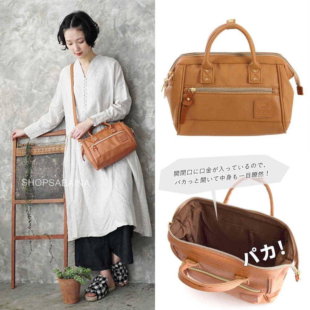 Anello แท้ PU mini boston ของแท้100% กระเป๋าสะพายข้างรุ่นหนังพียู [แถม ...