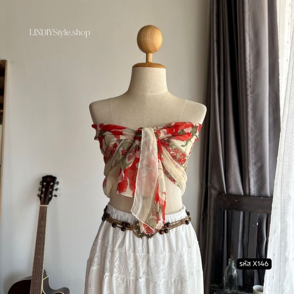 X146 (ตำหนิ) ผ้ามัดอก ผ้าโพกผม ผ้าโพกผมแบบยาว ผ้าโพกหัว (ซักทำความสะอาดแล้ว) | Shopee Thailand