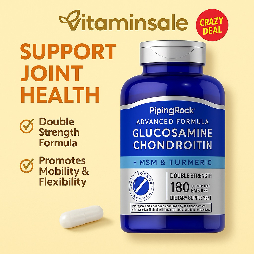 Piping Rock Glucosamine Chondroitin MSM Turmeric 180 Caps | Shopee Thailand