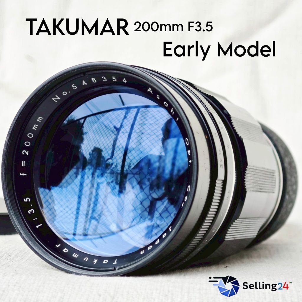 เลนส์มือหมุน Takumar 200mm F3.5(22) Preset Lens Early Model M42 Mount ...