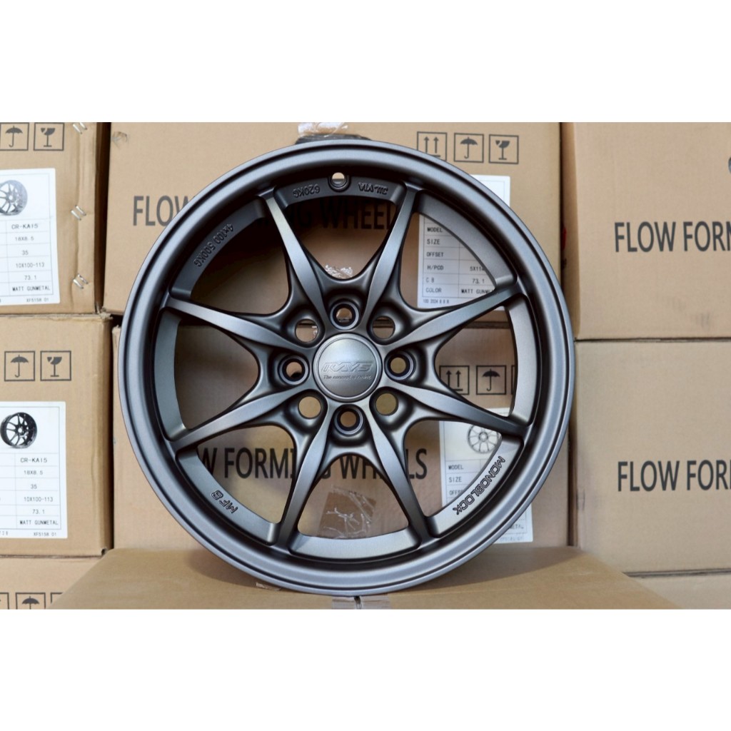 ล้อแม็ก ลาย MUGEN/F5633 ขนาด 15X7 4 รู 100 ออฟ 35 สีกันด้าน MATT GUNMETAL งาน KAYS ( 4 วง ...