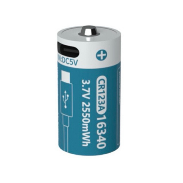 ถ่านชาร์จUSB Type-CขนาดCR123A/16340 3.7V 2550mAh 1ก้อน | Shopee Thailand