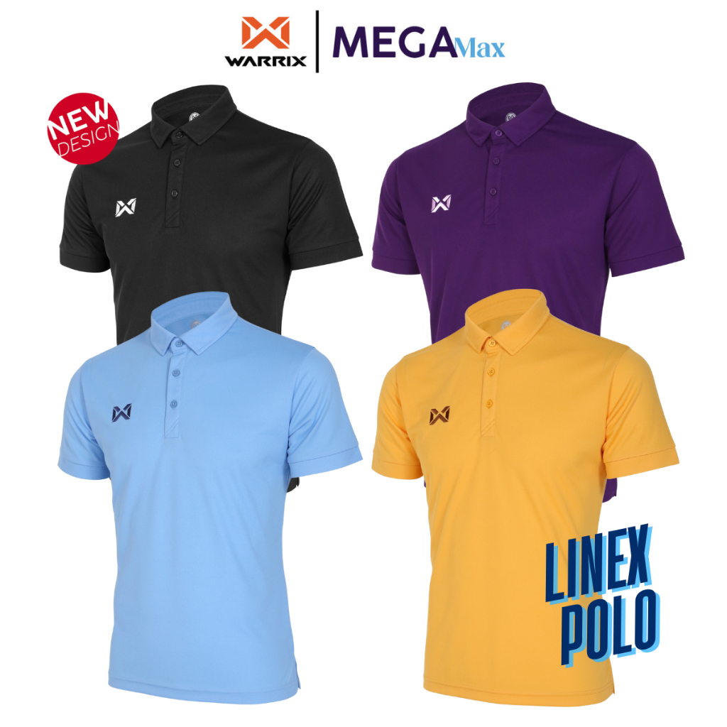 เสื้อโปโล Warrix 252PLACL30 รุ่น LINEX POLO SHIRT ผ่าชายข้าง โลโก้ปัก ...