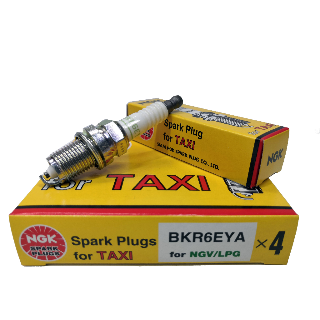 หัวเทียนแท้ NGK ( BKR6EYA) หัวเทียนมาตรฐาน สำหรับรถ Taxi สำหรับ NGV/LPG (หัวเทียน 4 หัว ...