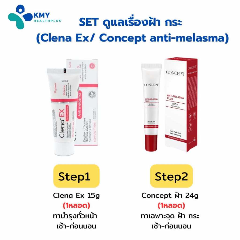 Set ดูแลเรื่องฝ้า กระ (Clena Ex/ Concept anti-melasma) | Shopee Thailand