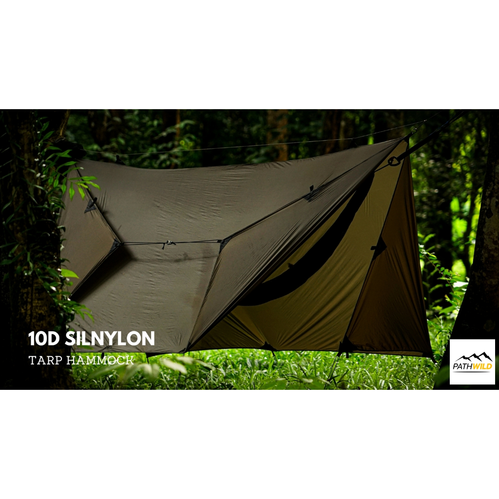 Flysheet Thai 10d Ripstop Silnylon 3.6x3 tarp hammock Double Silicone 2000mm. ฟลายชีท ทาร์ป กัน ...