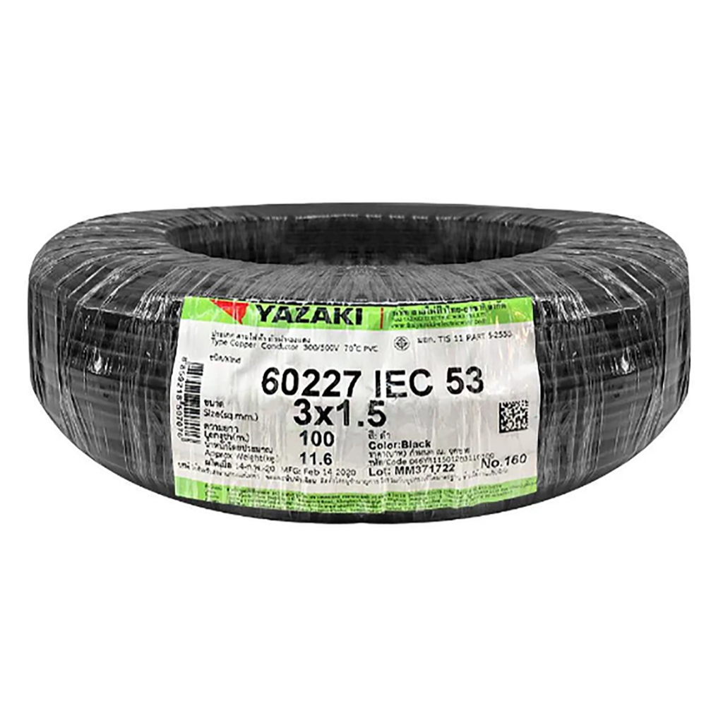 สายไฟ VCT 3x1.5 Sqmm. Thai Yazaki ตัด 5m. 10m. สายไฟ 60227 IEC 53 VKF | Shopee Thailand