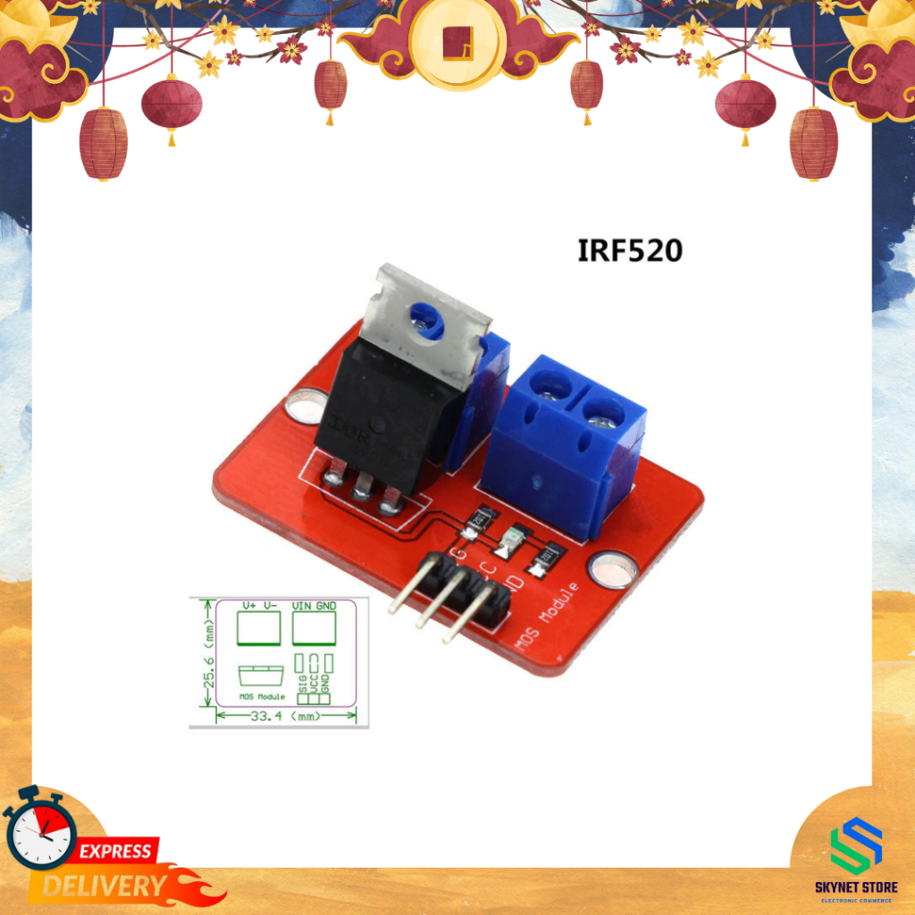 (1ชิ้น) IRF520 MOSFET Driver Module For Arduino | Shopee Thailand
