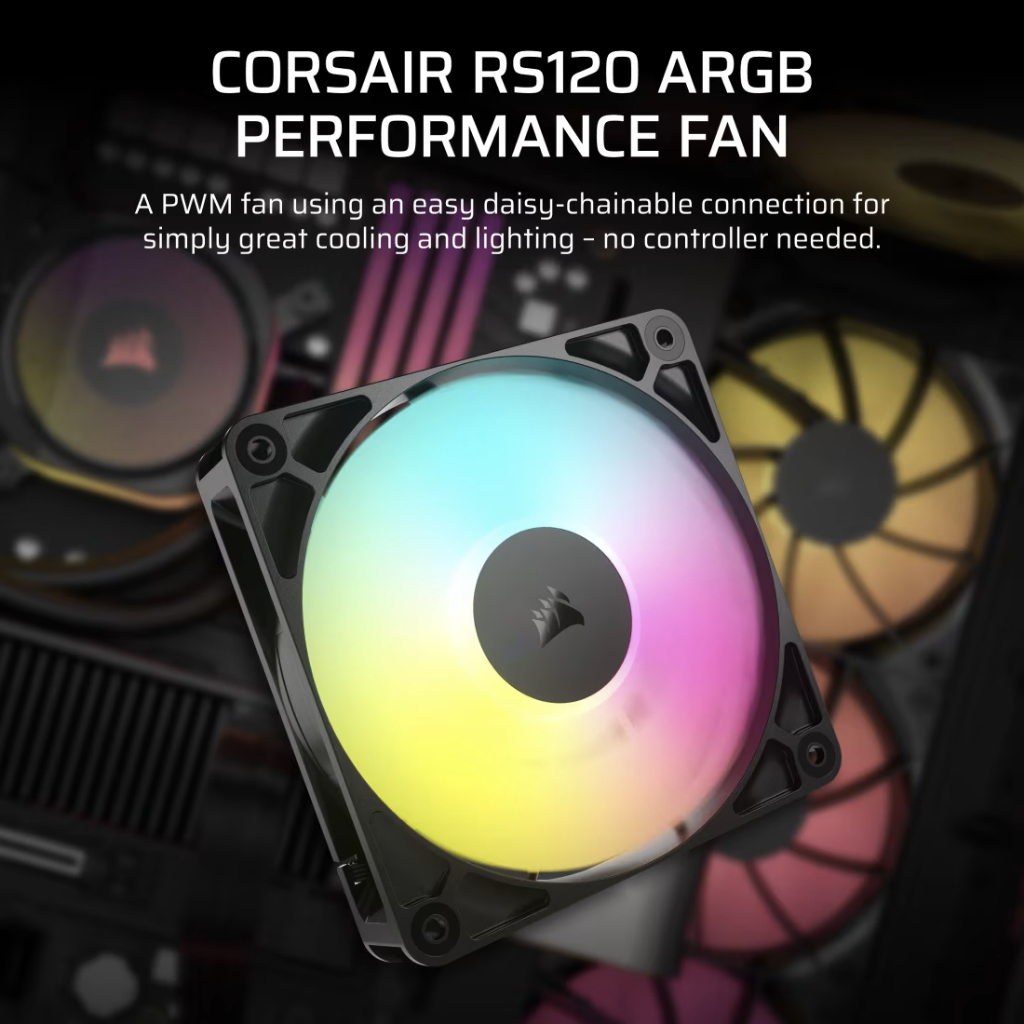 CORSAIR RS120 ARGB BLACK 120MM X1 PWM FANS : CO-9050180-WW | Shopee ...