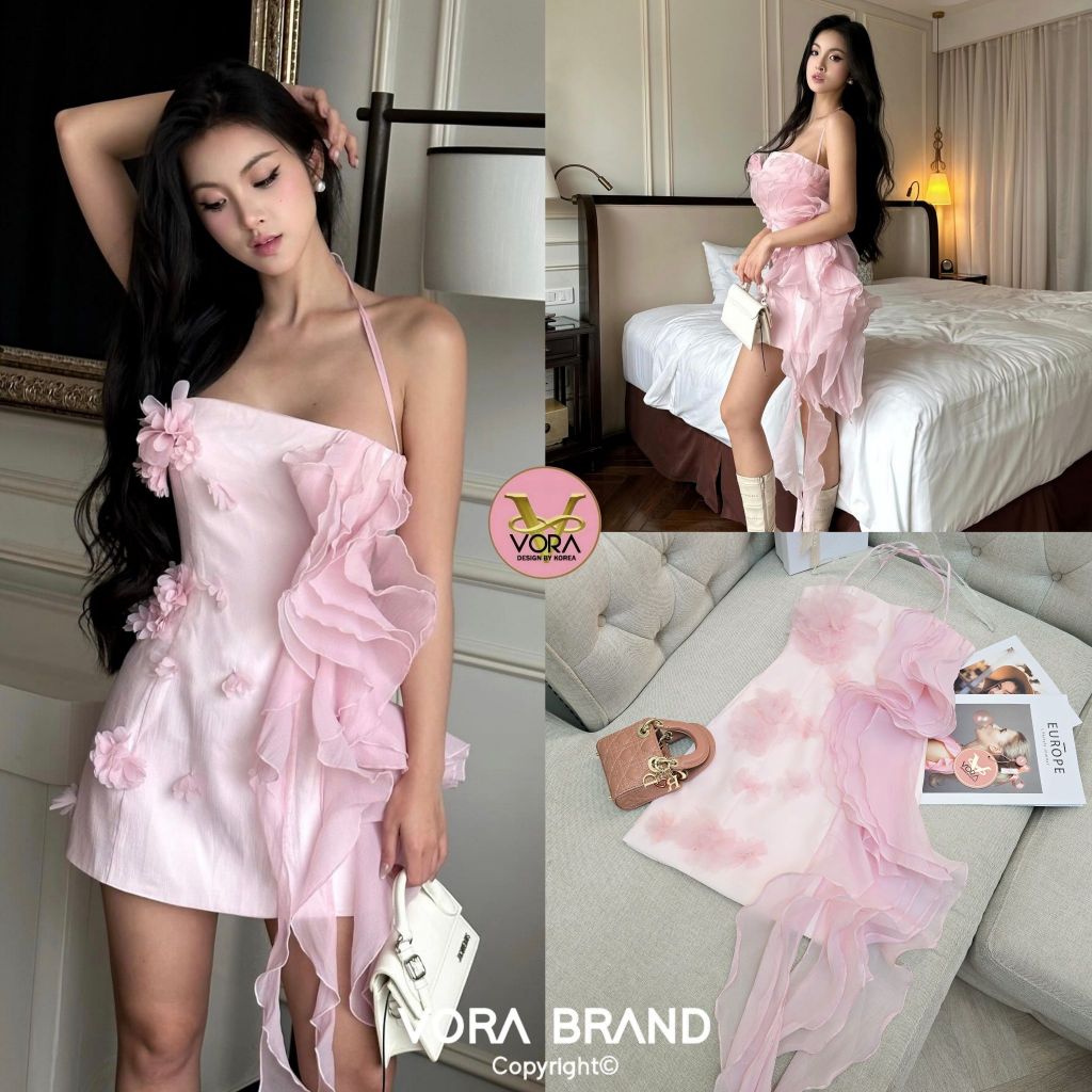 VORA Dress เกาะอก แต่งสวยผูกคอ(*สอบถามสต๊อกก่อนกดสั่งน๊า) | Shopee Thailand