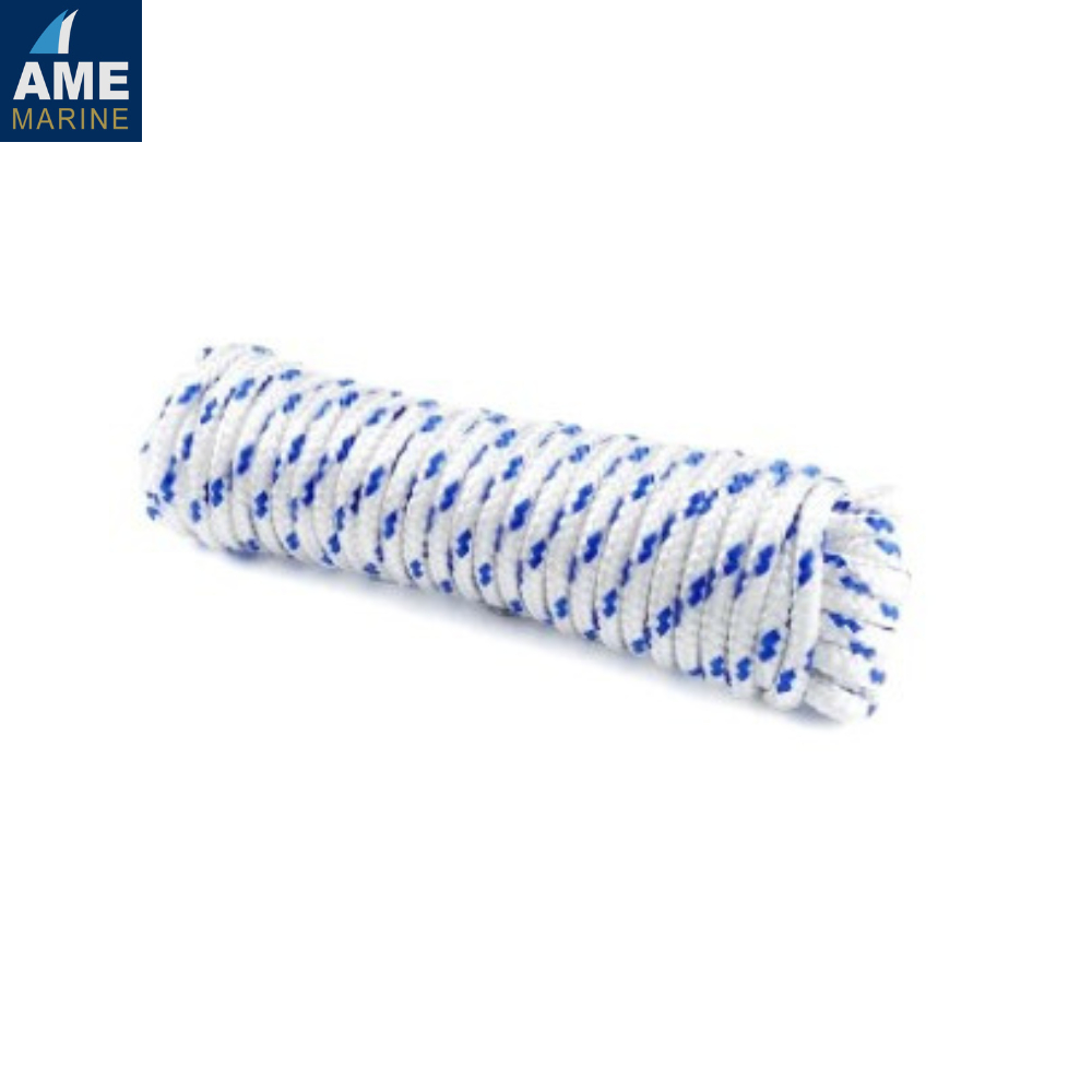 Rope White / Blue เชือก สีขาวแต้มฟ้า Rope เชือกโพลีเอสเตอร์ ถักสองชั้น ...