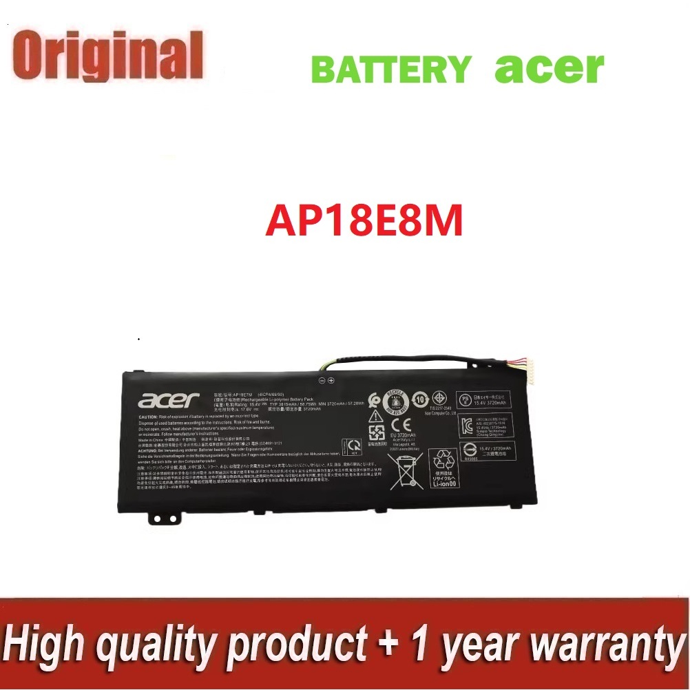 ใช้ได้กับ AcerACER AN515-54 AN517-51 7 AN715-51แบตเตอรี่AP18E7M AP18E8M ...