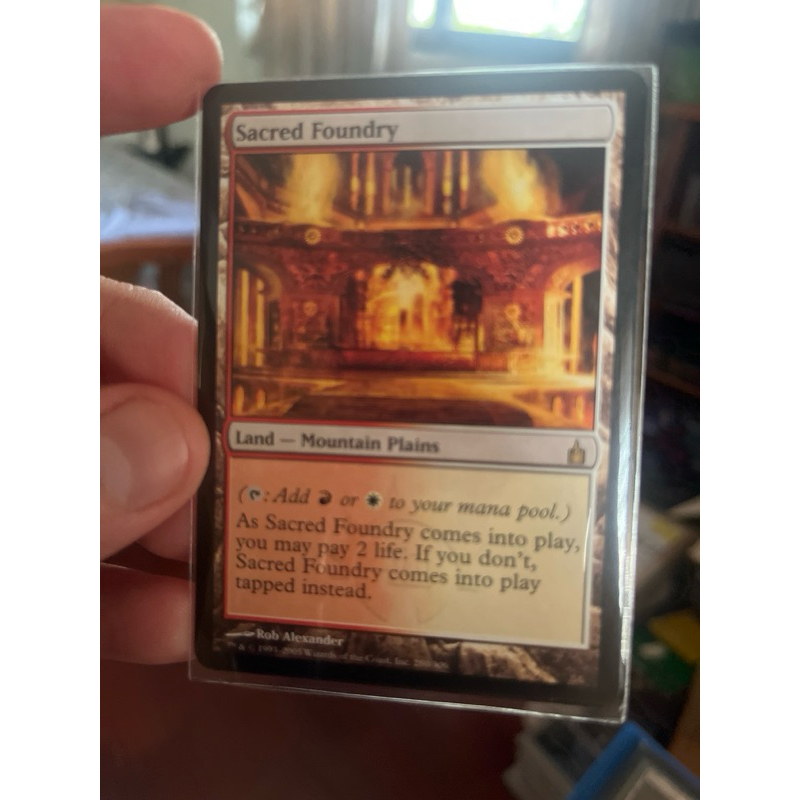 การ์ด MTG Sacred Foundry Land Magic the gathering EDH รุ่น RAV GRN สภาพ ...