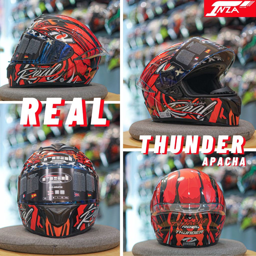 REAL HELMETS รุ่น REAL THUNDER SKWAD APACHE หมวกกันน็อคเต็มใบ (พร้อมจัดส่ง ถูกใจส่งไวคนรีบใช้ ...
