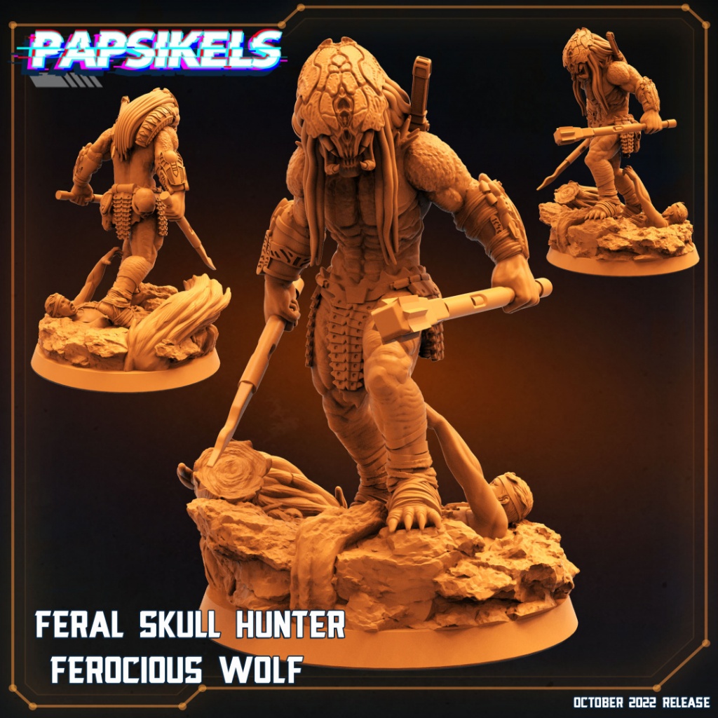 Feral Skull Hunter Ferocious Wolf - Skull Hunters - Humanoid Yautja ...