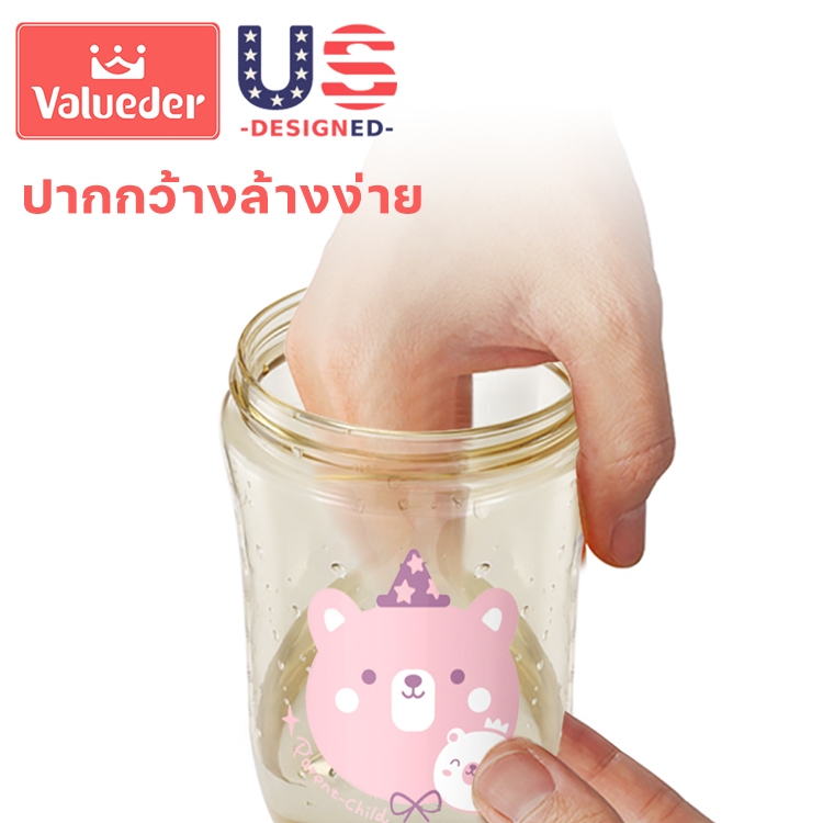Valueder ขวดนมคอกว้าง จุกนมซิลิโคนไม่ดูดไม่ไหลเหมือนแม่สำหรับเด็กแรกเกิด ซิลิโคน PPSU สีชา สอง ...