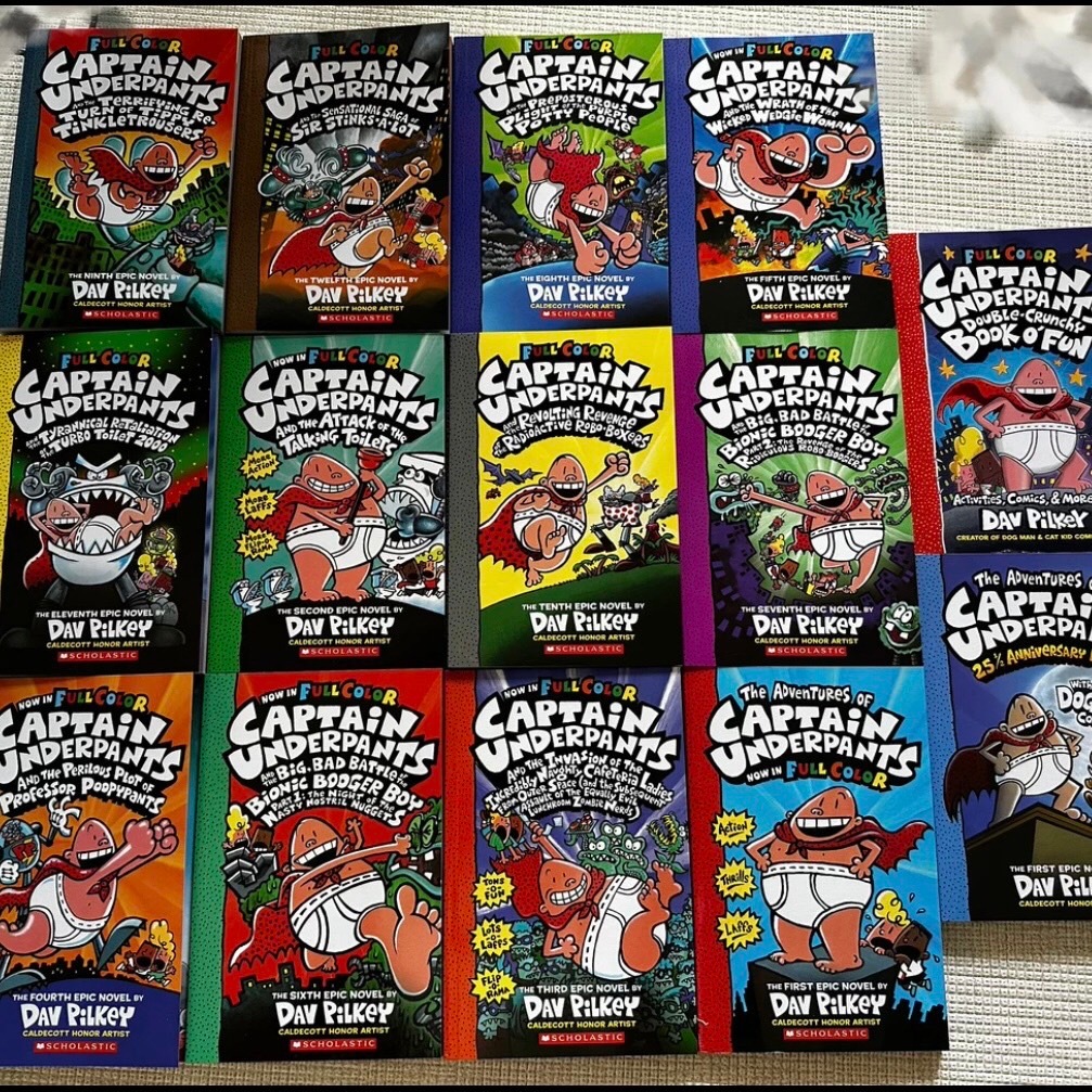 The Captain Underpants Full Color Collection 1-14 Book Set Dav Pilkey ...