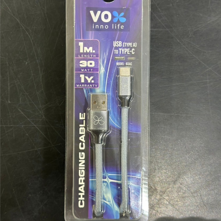 VOX สายชาร์จแบบถักและซิลิโคน 30W USB-A+TYPE-C สีดำ 1 เมตร รุ่น F5CAB-VXAC-S011, B031 | Shopee ...