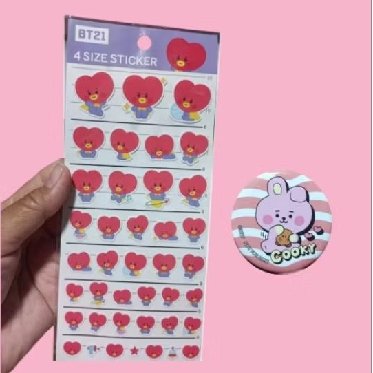 สติกเกอร์ เข็มกลัด TINY TAN BT21 BTS งานสินค้าโกดังญี่ปุ่น | Shopee ...